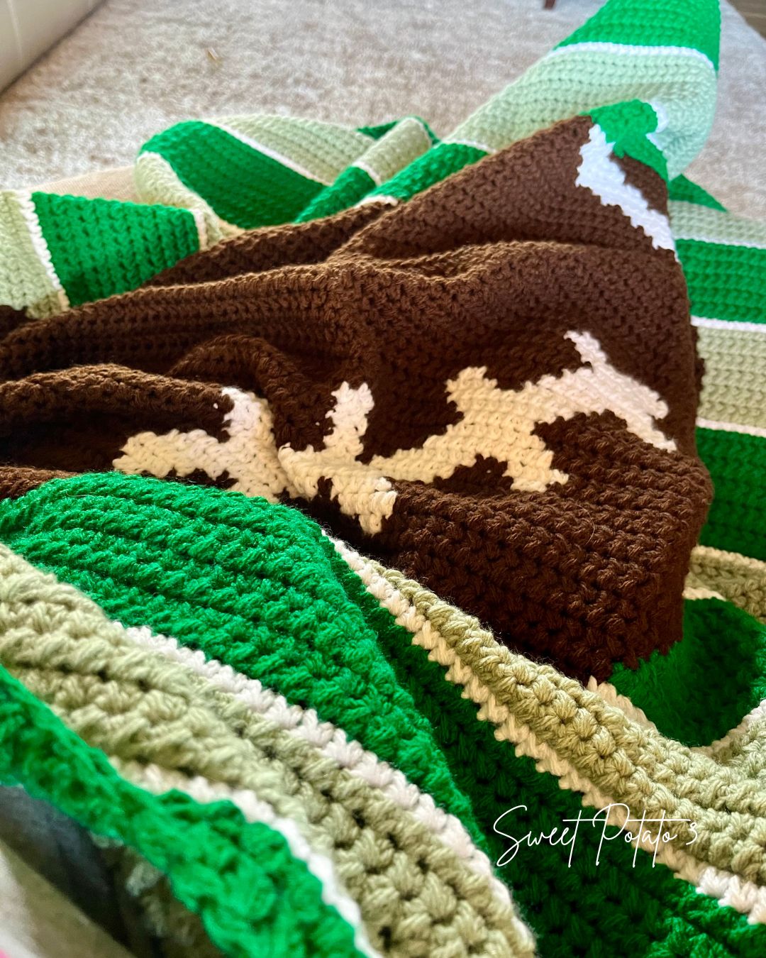 Touchdown Comfort: Football Crochet Blanket Pattern - Sweet Potato 3