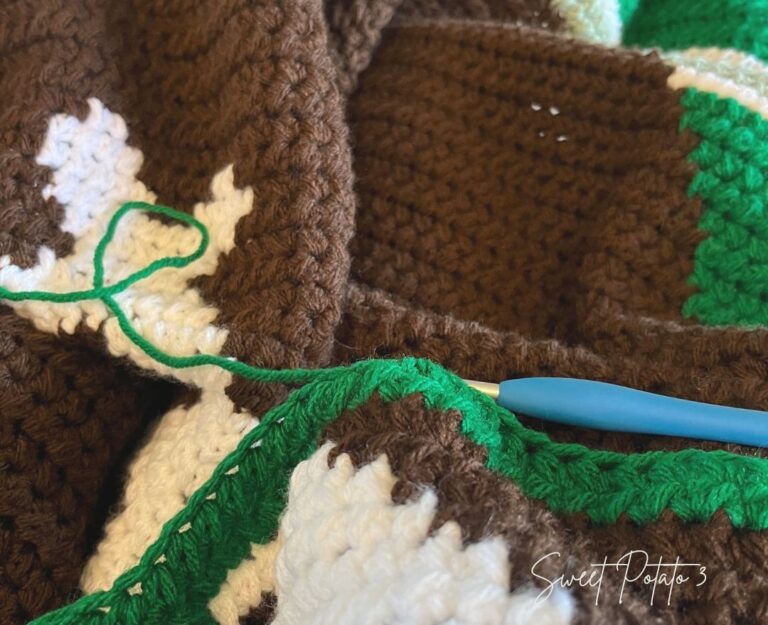 Touchdown Comfort: Football Crochet Blanket Pattern - Sweet Potato 3