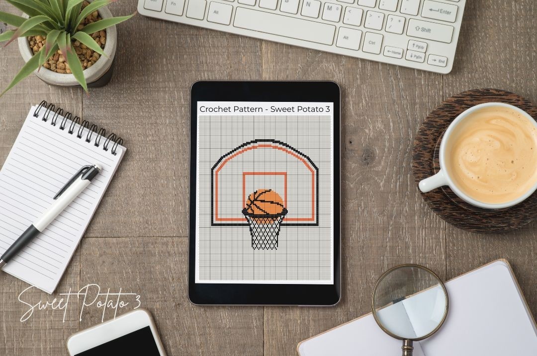 Nothing But Net – Basketball Crochet Blanket Pattern - Sweet Potato 3